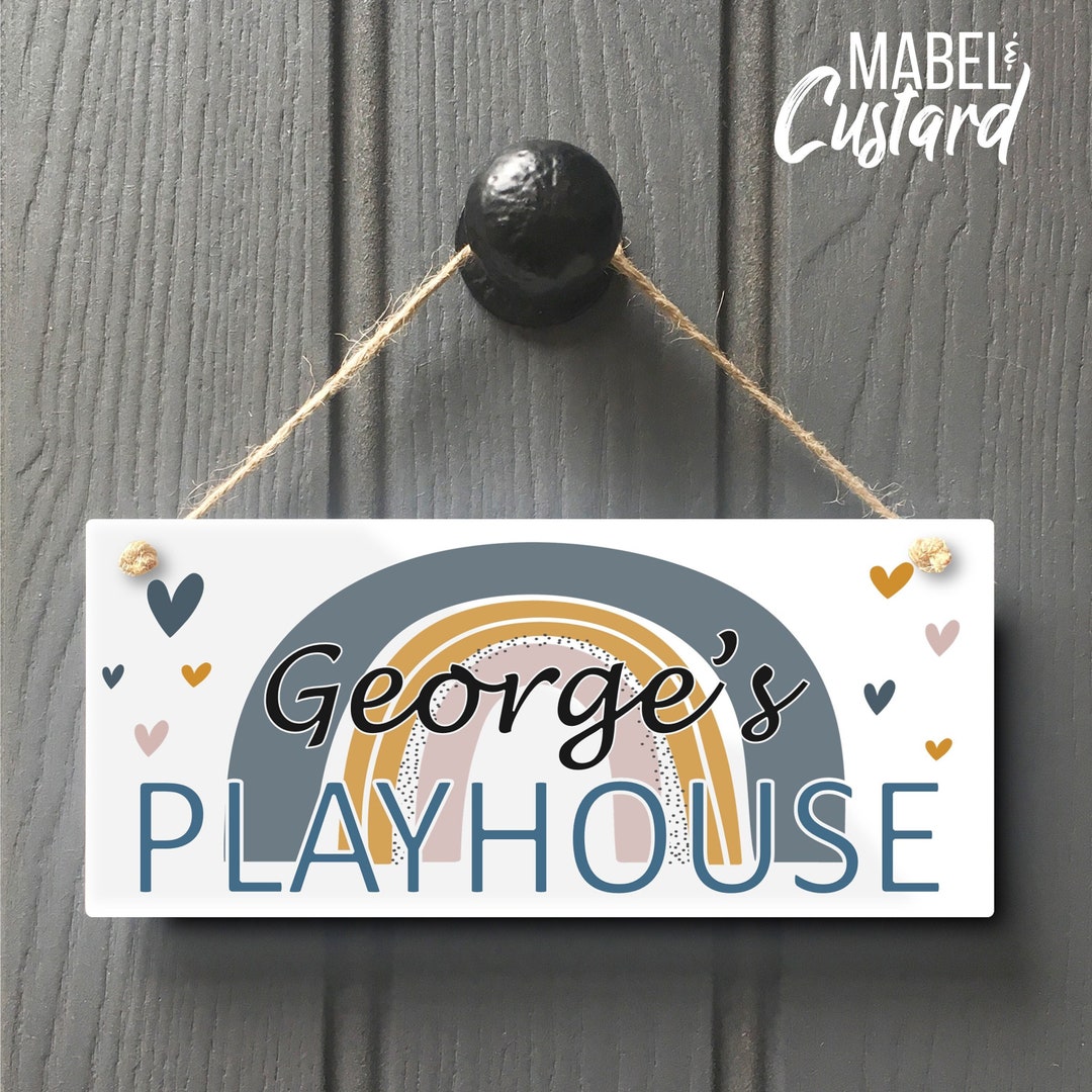 Playhouse Sign | Personalised Playhouse Sign | Boys Playhouse Sign ...
