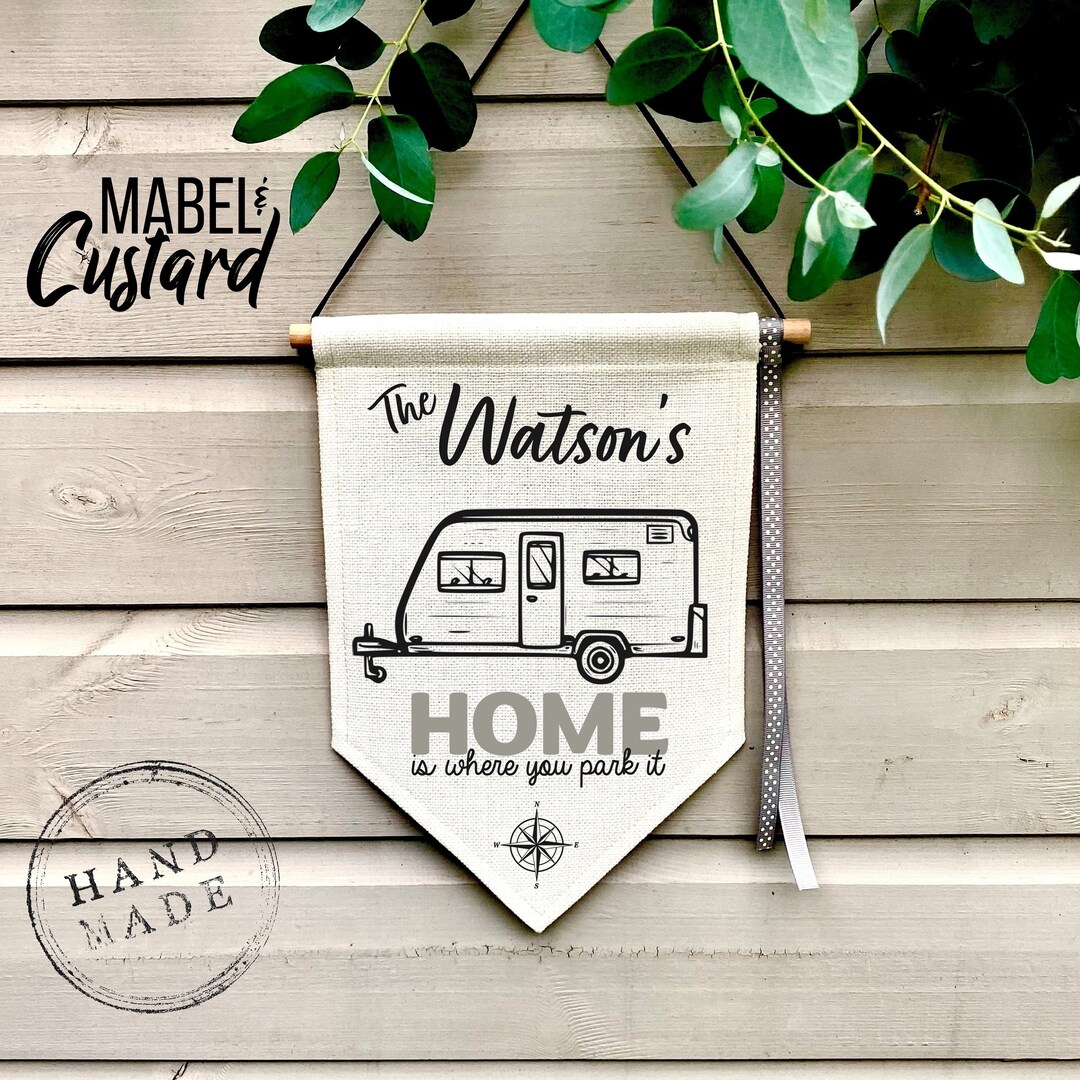 Personalised Caravan Sign | Home is Where You Park It Gift | Van Life ...