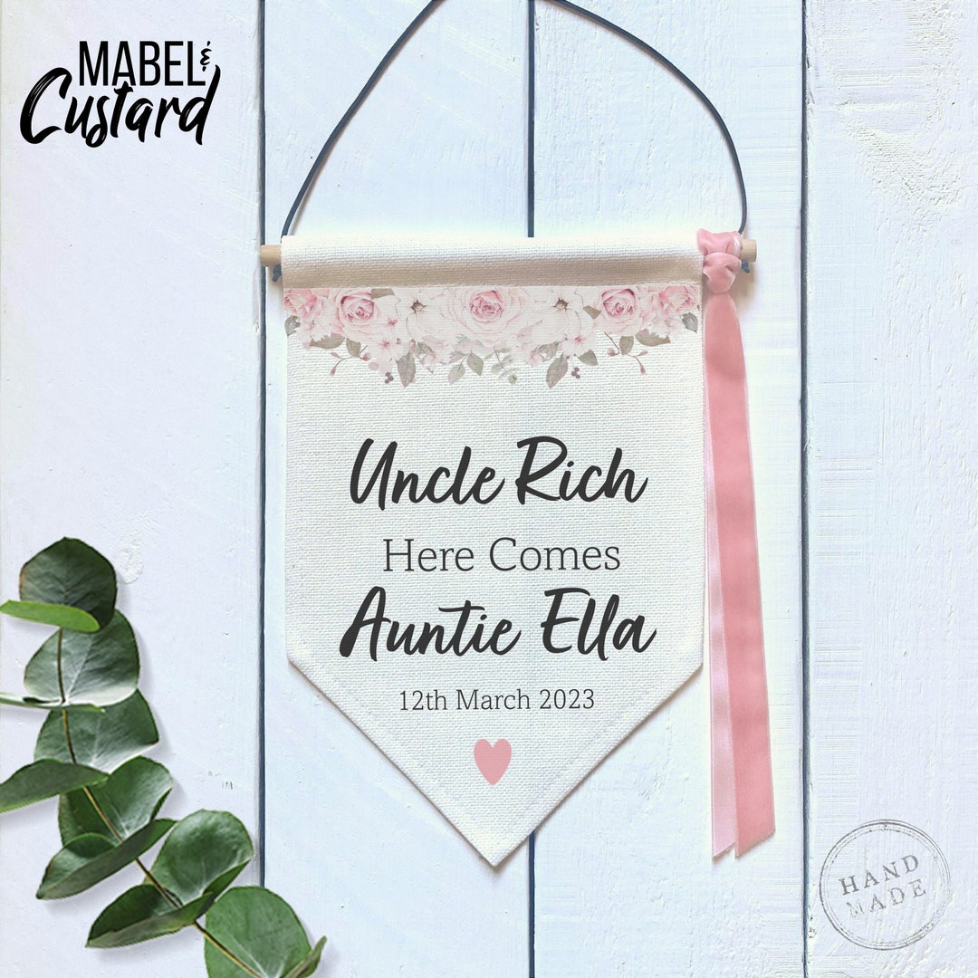 Here Comes Auntie | Uncle Wedding Sign | Wedding Flag | Uncle Wedding ...