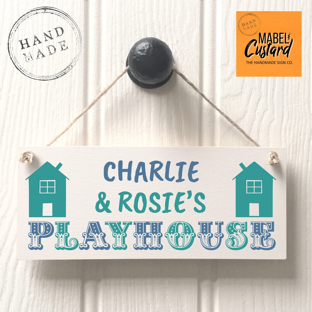 PERSONALISED Kids Playhouse Sign / Spiel Haus / Playroom Signs / Fun ...
