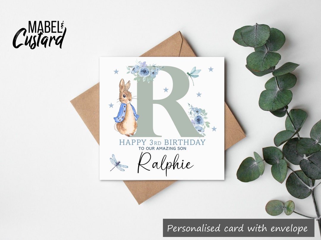 Personalised Birthday Card, Peter Rabbit, Daughter, Son, Nephew ...