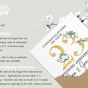 23 Year Wedding Anniversary Card, Personalised Anniversary Card, 23 ...