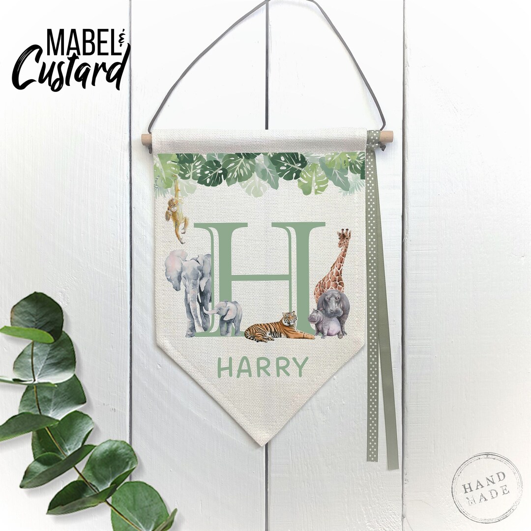 Safari Animal Name Sign | Safari Animal Sign | Childrens Door Sign ...