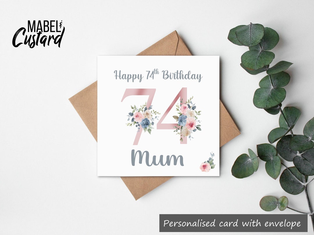 74th Birthday Card, 74 Greetings Card, 74th Birthday Day Card for Her ...