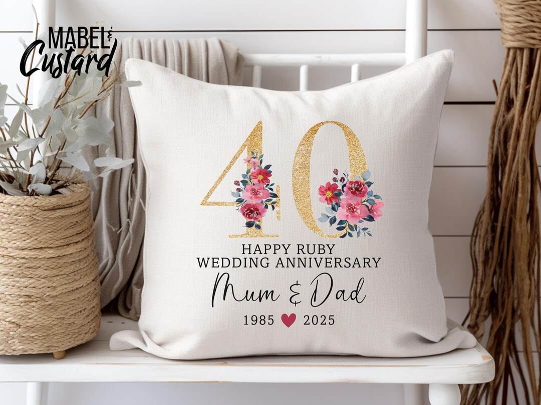 Personalised Ruby Wedding Anniversary Gift, 40th Anniversary Gift, Ruby ...
