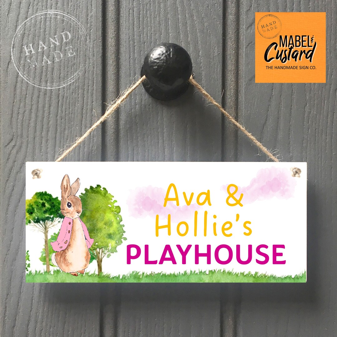 Girls Peter Rabbit Playhouse Sign | Peter Rabbit Bedroom Sign ...