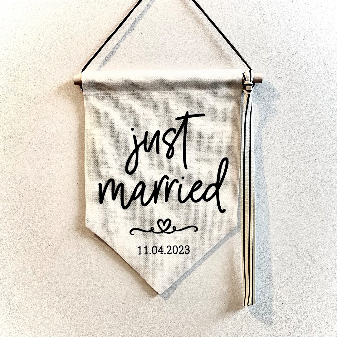 Just Married, Personalised Wedding Day Flag / Perfect Wedding Day ...