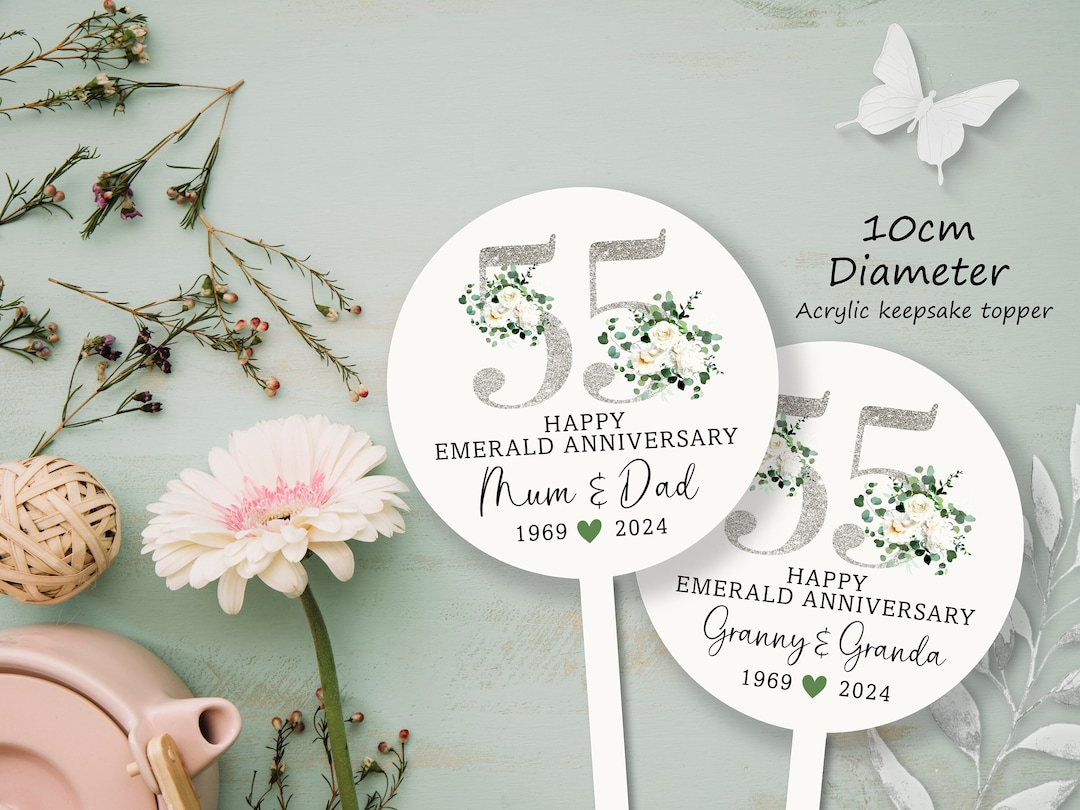 Emerald Anniversary Cake Topper, Emerald Wedding Anniversary Cake ...