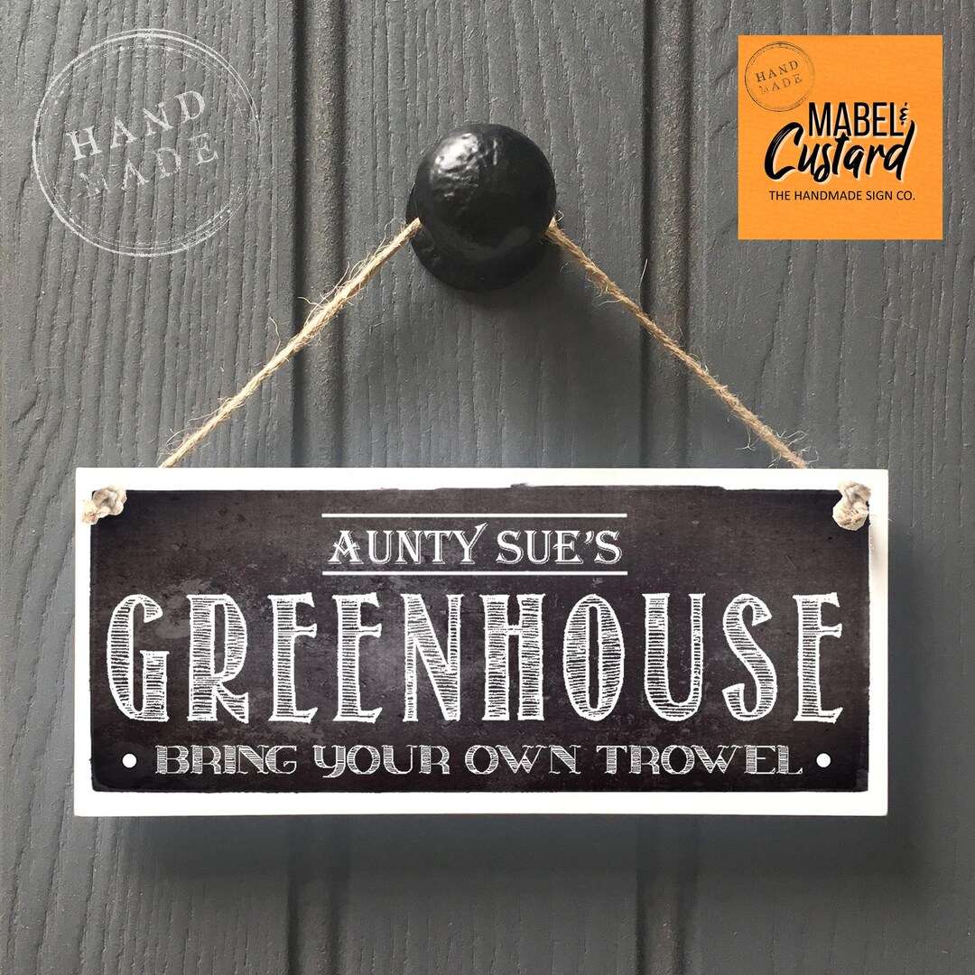 Fun Garden Personalised Greenhouse Sign | Potting Shed Hanging Plaque ...