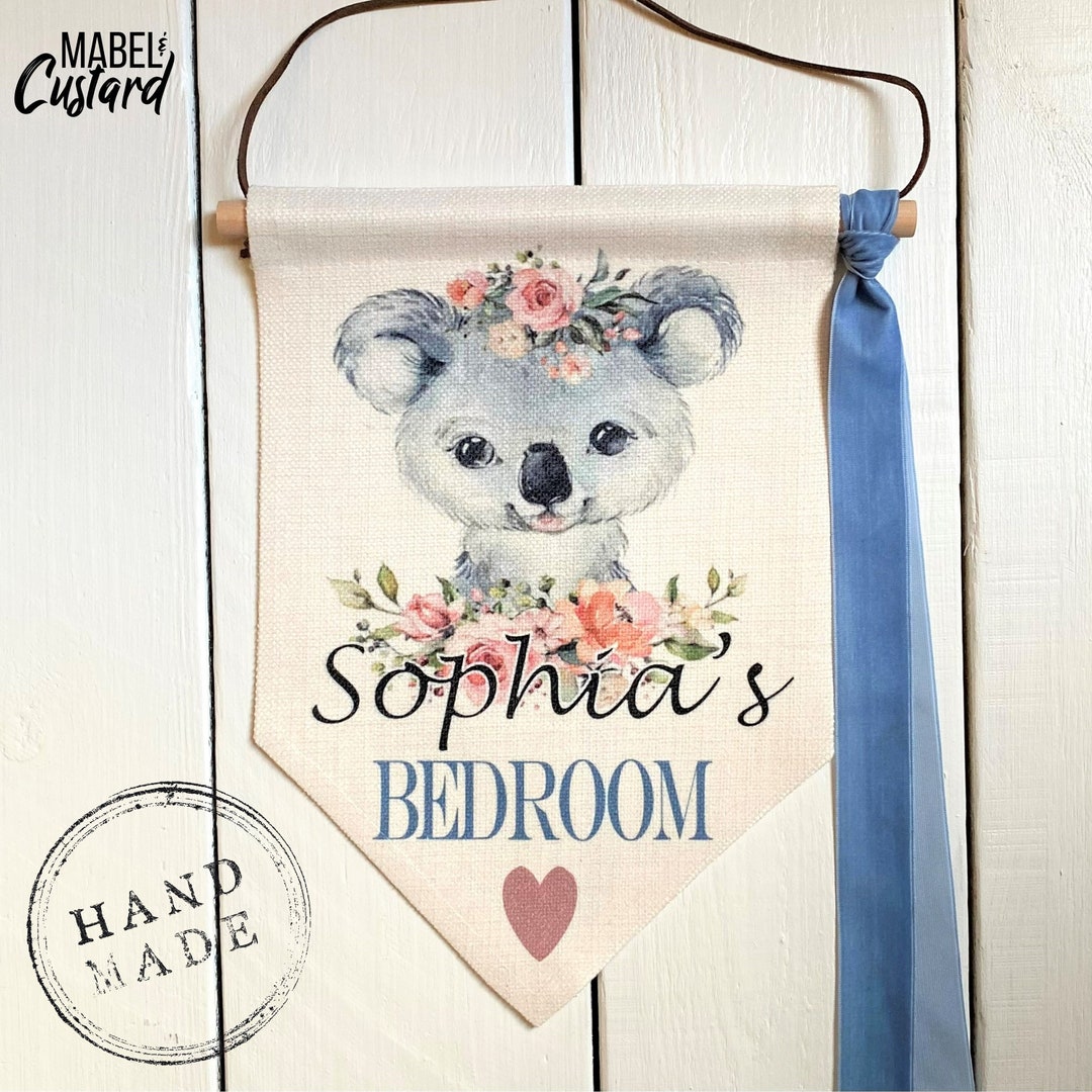 Girls Bedroom Door Sign | Bedroom Door Sign | Bedroom Name Sign | Koala ...