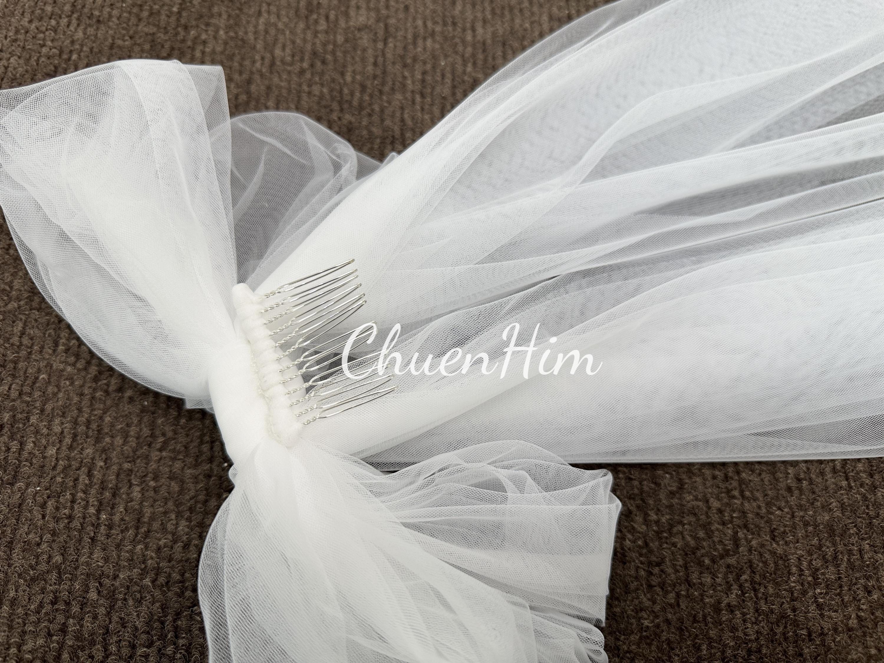 Bow Bridal Veil,short Veil,ivory Wedding Veil,handmade Veil,unique Veil ...