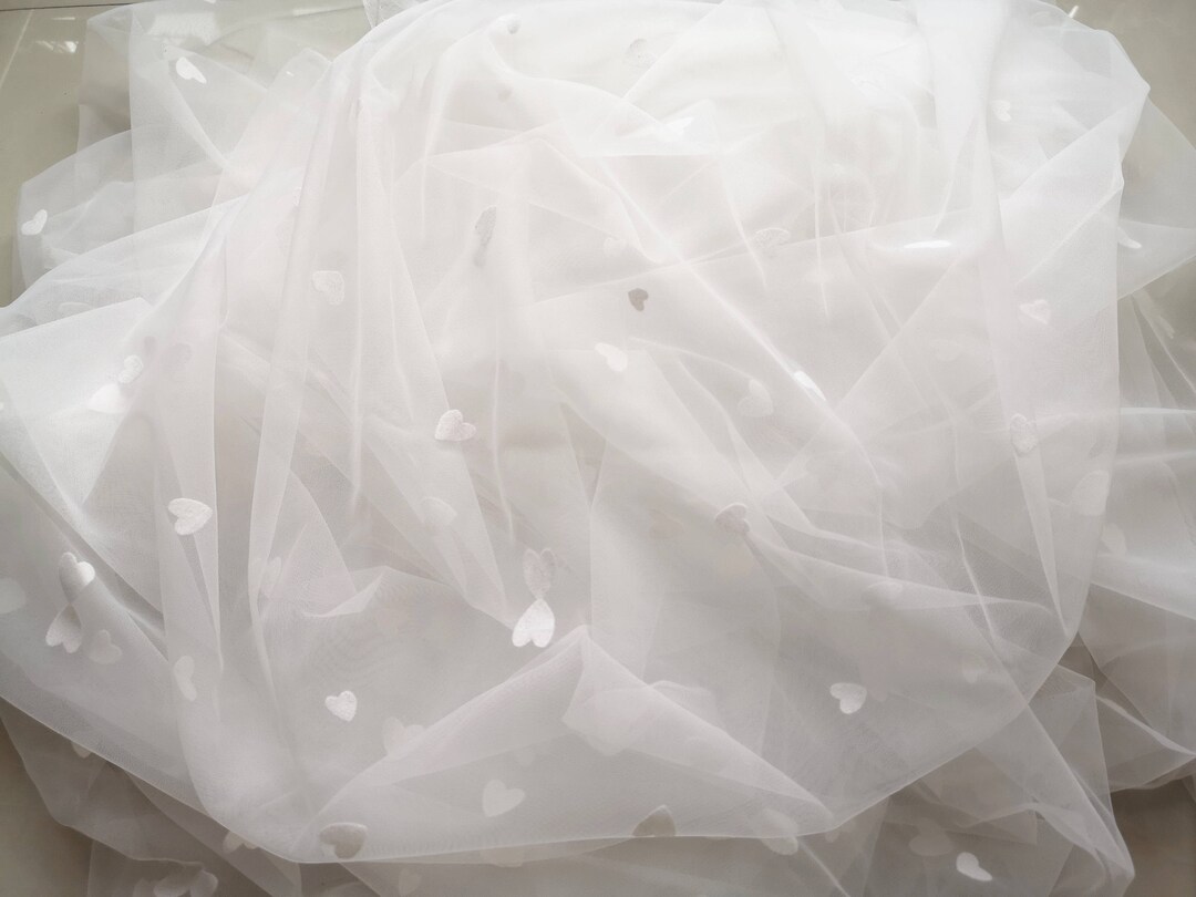 Heart Printing Tulle,ivory Tulle,veil Tulle Fabric,wedding Bridal Dress ...