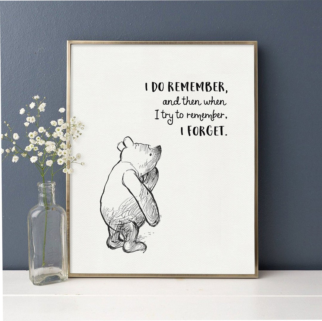 Winnie the Pooh Vintage Classic Poster Winnie the Pooh Quote - Etsy