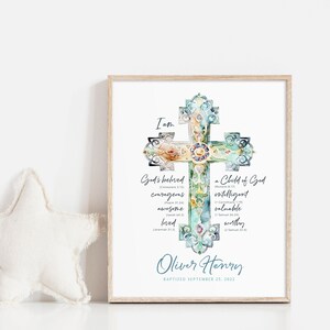 Godchild Baptism Sign, Baptism Gift Boy, Personalized Printable Gift ...