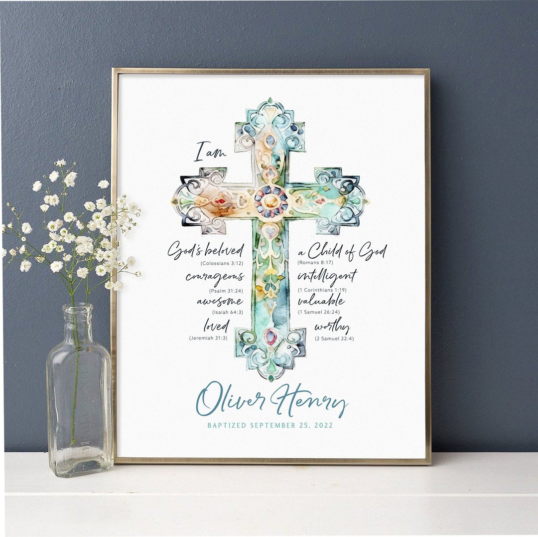 Godchild Baptism Sign, Baptism Gift Boy, Personalized Printable Gift ...