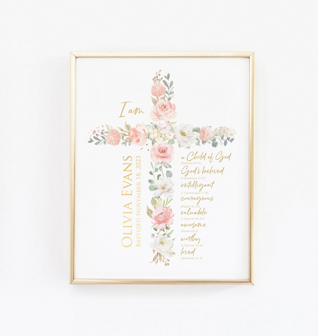 Baptism Gift Girl Baby Girl Gift Godchild Baptism Sign - Etsy
