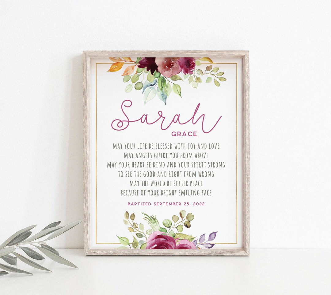 Personalized Godchild Baptism Sign Baptism Gift Girl Baptism - Etsy