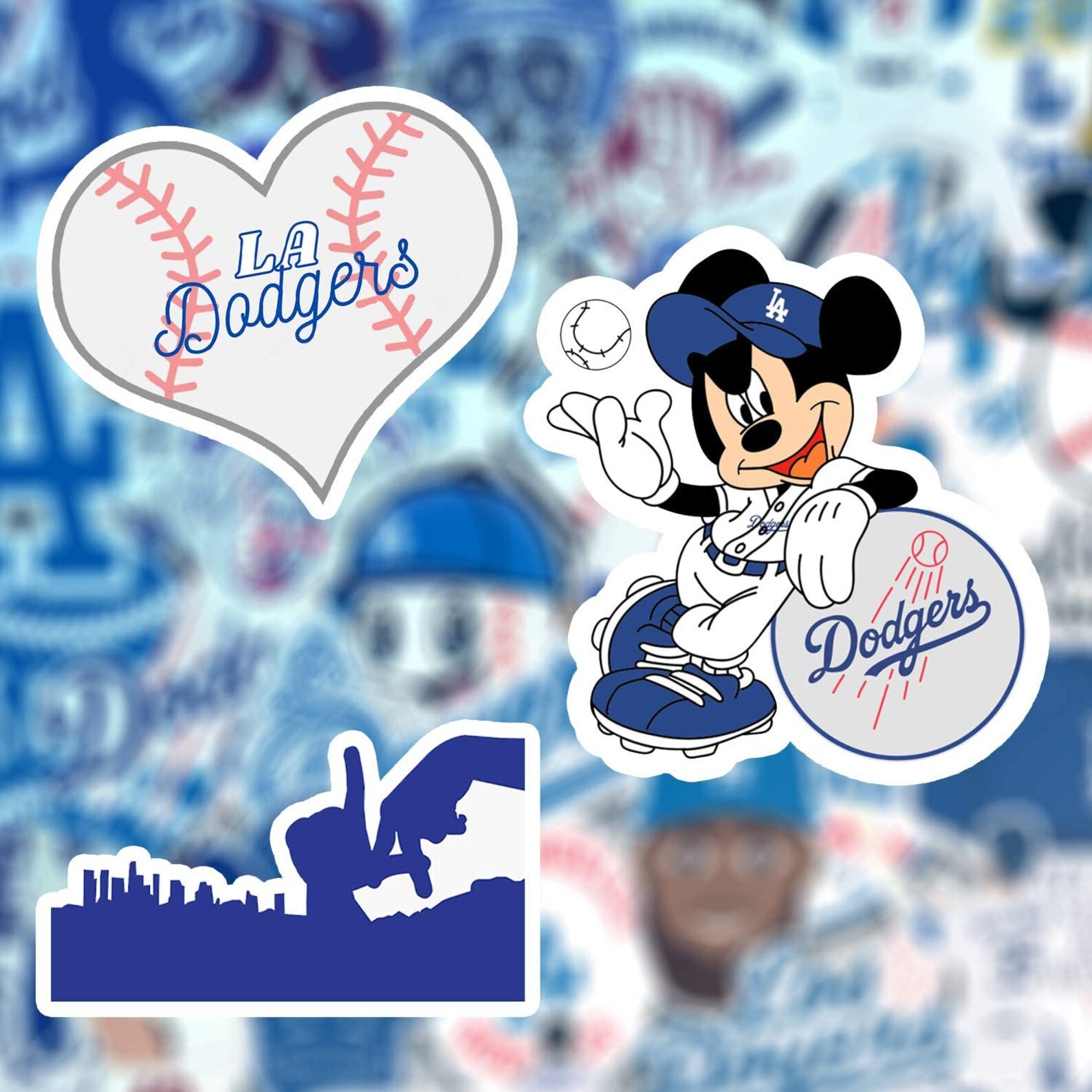 46 PCS Dodgers Stickers Fanart Los Angeles Baseball Team Stickers - Etsy