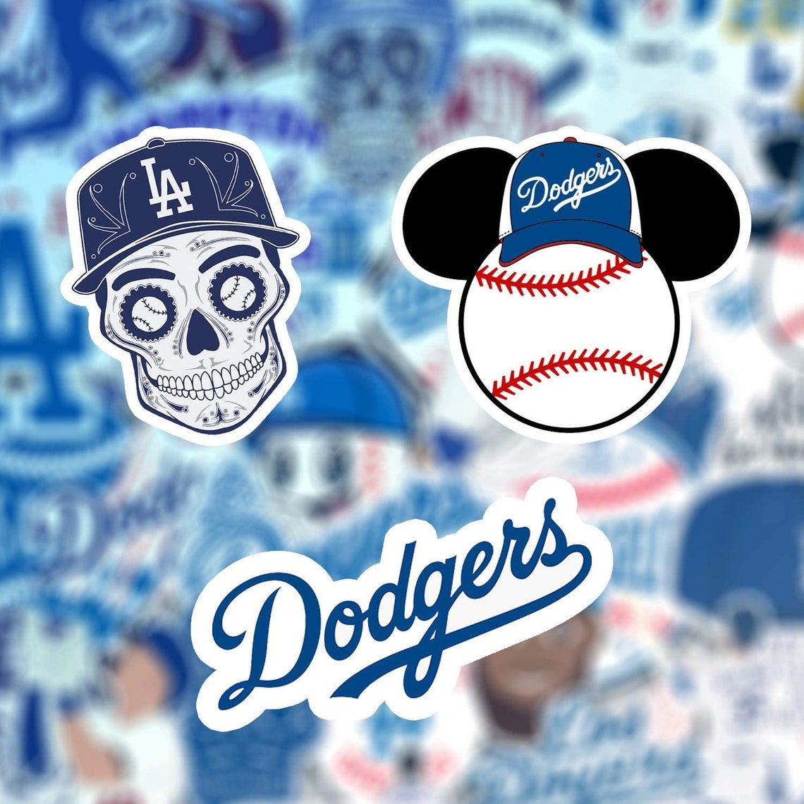46 PCS Dodgers Stickers Fanart Los Angeles Baseball Team - Etsy
