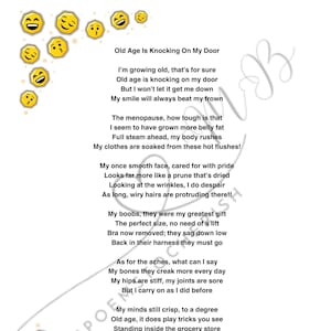 Humorous Old Age Poem – Motivational Gift for Her (digital Print) - Etsy