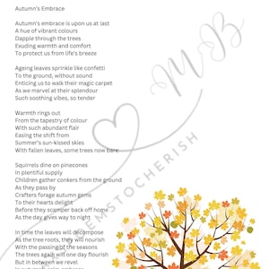 Autumn Poem Print: Seasonal Wall Art (digital Print) - Etsy