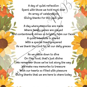 Thanksgiving Poem: Fall Harvest Celebration (digital Download) - Etsy