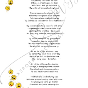 Humorous Old Age Poem – Motivational Gift for Her (digital Print) - Etsy