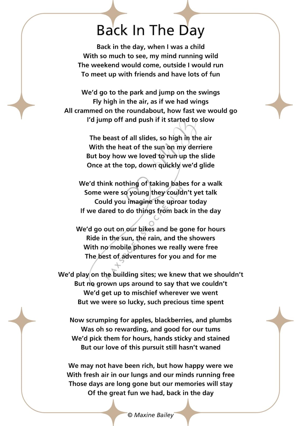 Nostalgic Childhood Poem - 1970s/1980s Memories (digital Download) - Etsy
