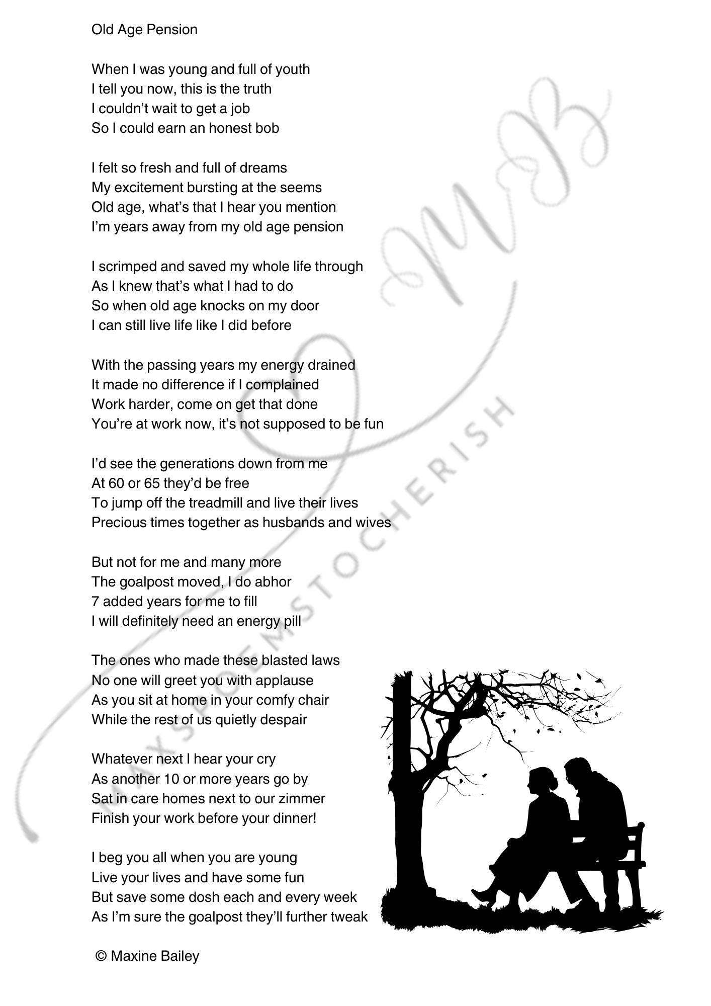 Humorous Poem - Old Age Pension - Digital Print - Etsy