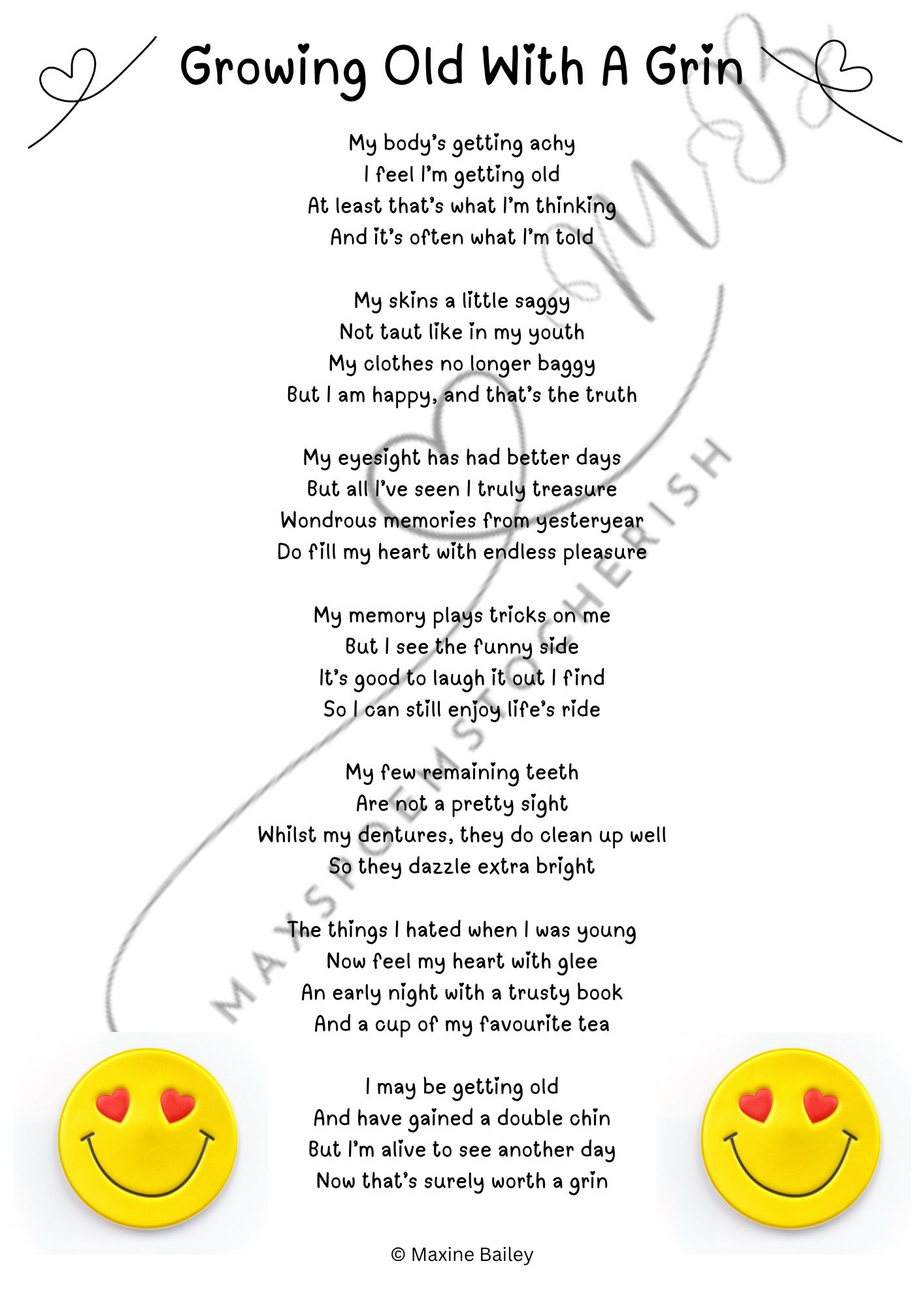 Funny Growing Old Poem: Humorous Retirement Gift (digital Download - Etsy