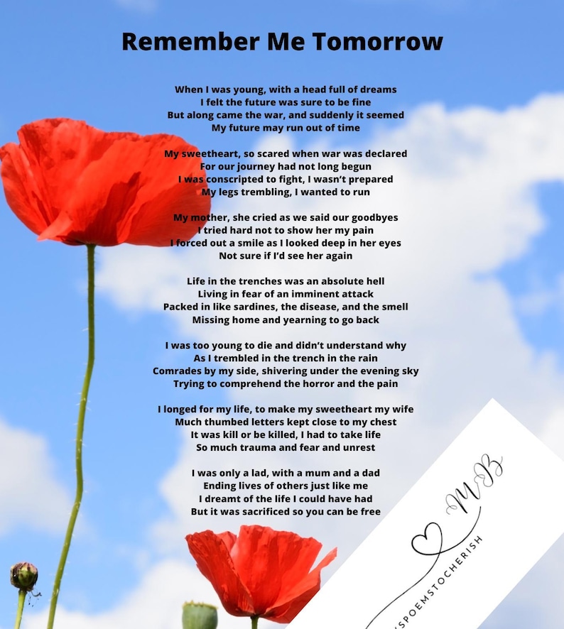 Remembrance Day Poem Print: Lest We Forget (digital Print) - Etsy UK
