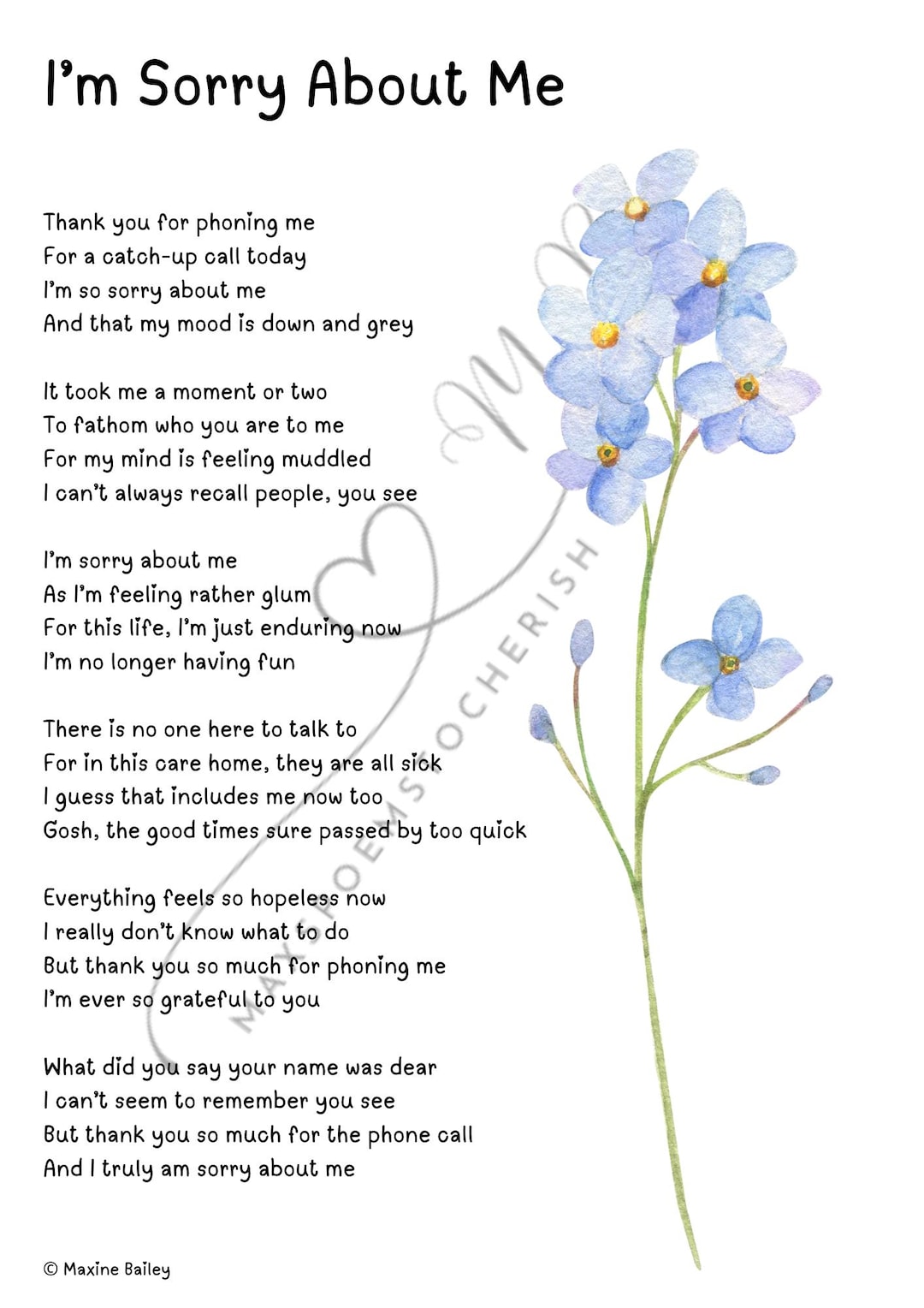 Dementia Poem Art Print: Alzheimer's Gift (digital Download) - Etsy