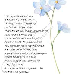 This is Not Goodbye - Loss of a Loved One Poem/grief/bereavement ...