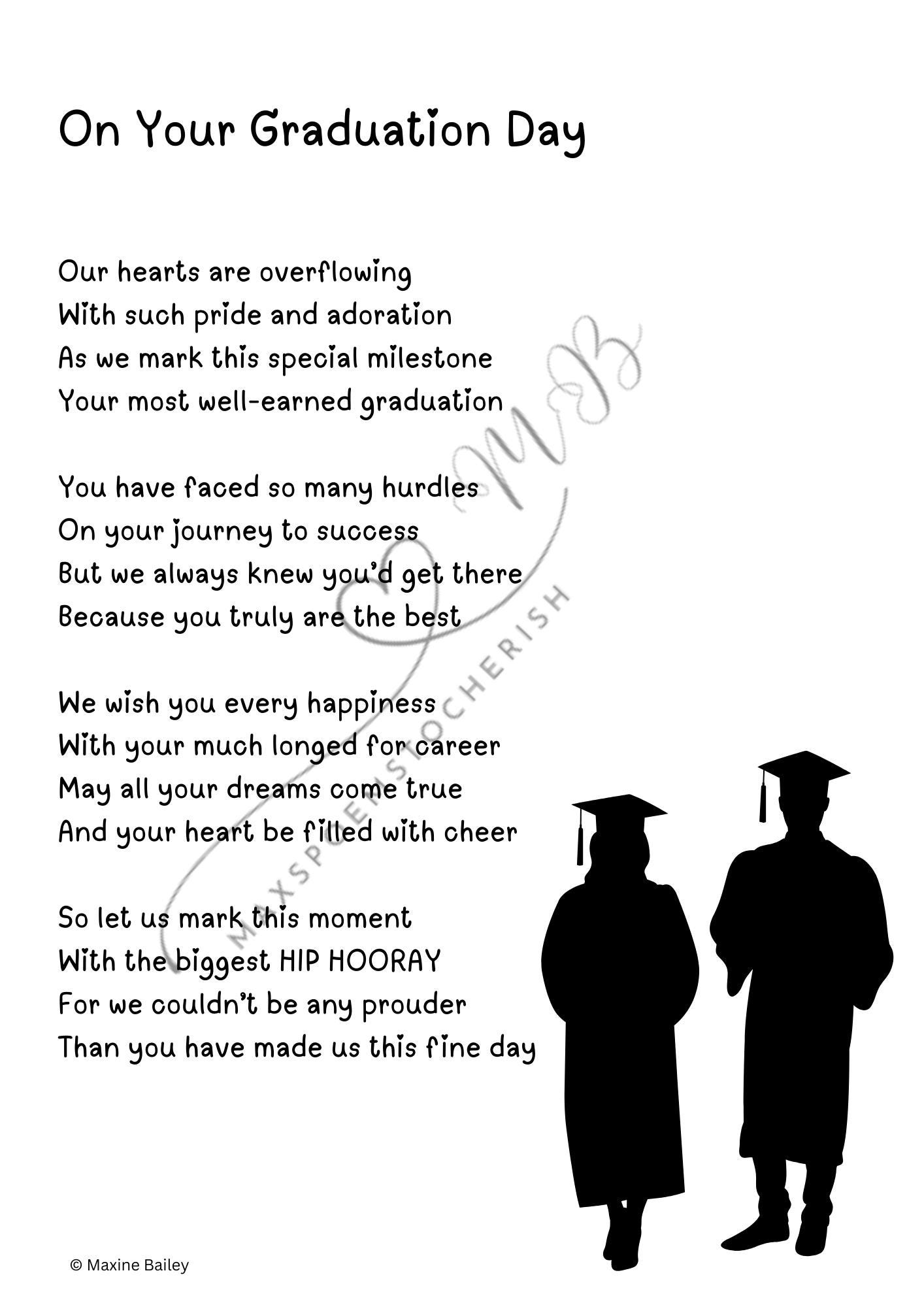 On Your Graduation Day Poem - Graduation/scholar/ceremony/gift for Him ...