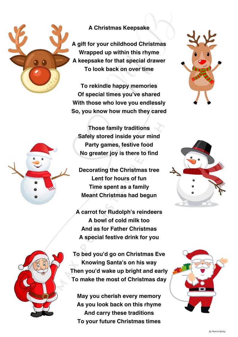 A Christmas Keepsake/poem/gift for Him/gift for Her/memory Box/gift for ...