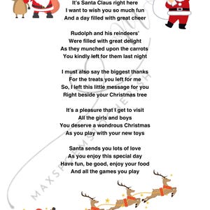A Message From Santa Claus - Happy Christmas Poem for Children/gift for ...