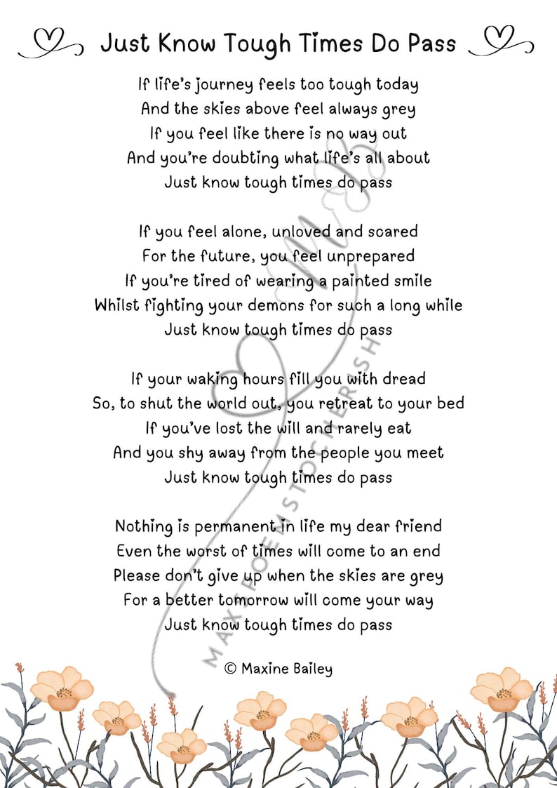 Uplifting Poem Print: Motivational Wall Art (digital Download) - 2 ...