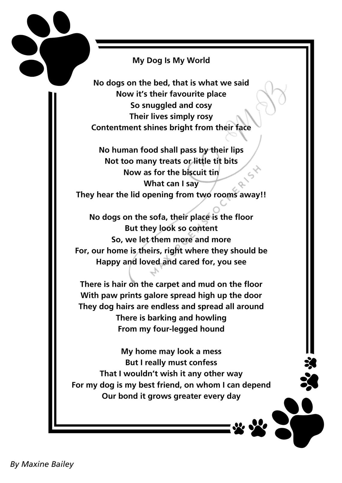 Dog Lover Poem Print – Humorous Dog Owner Gift (digital Download) - Etsy