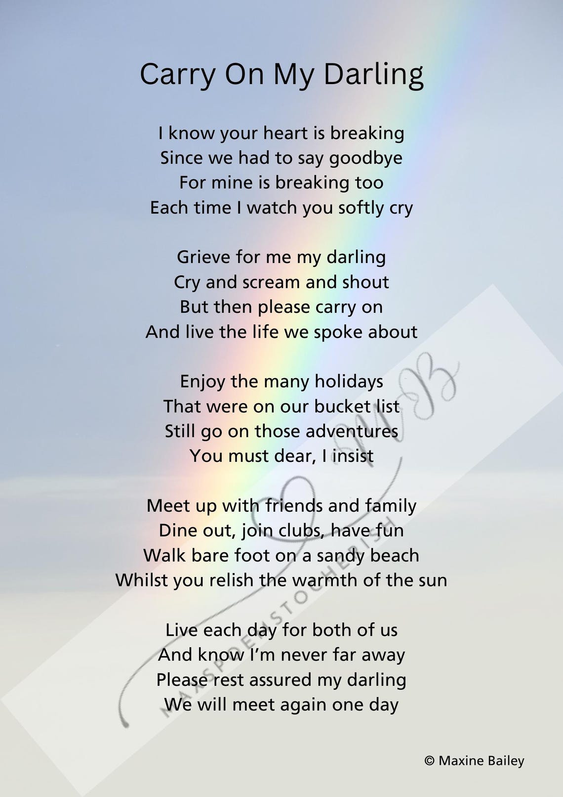 Forget-me-not Poem Print: Grief & Loss Remembrance (digital Download ...