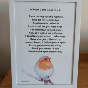Robin Grief Poem Print: Comfort, Loss, Remembrance/sympathy - Etsy