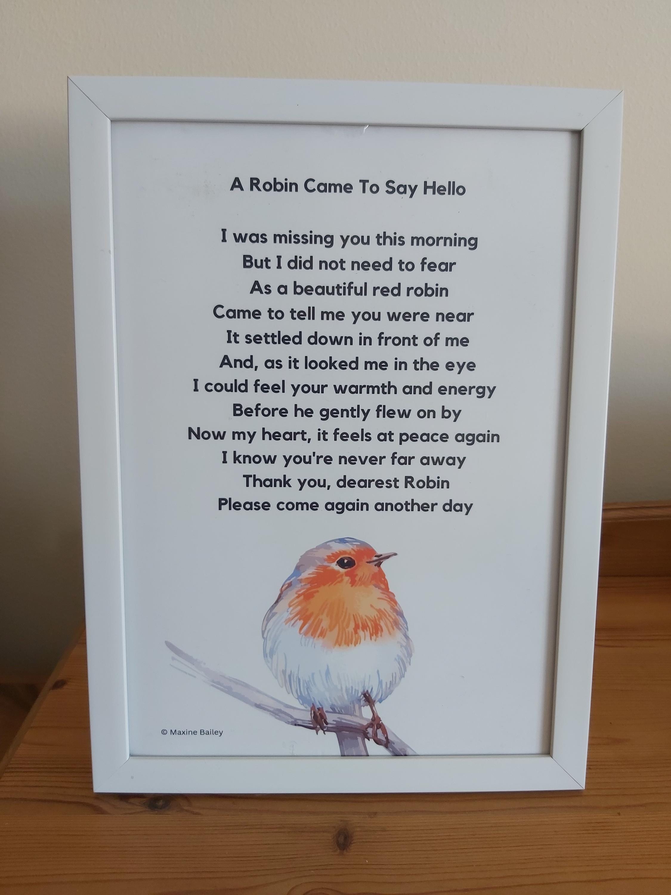 A Robin Came to Say Hello - Digital Poem/grief/loss/mourning/love ...