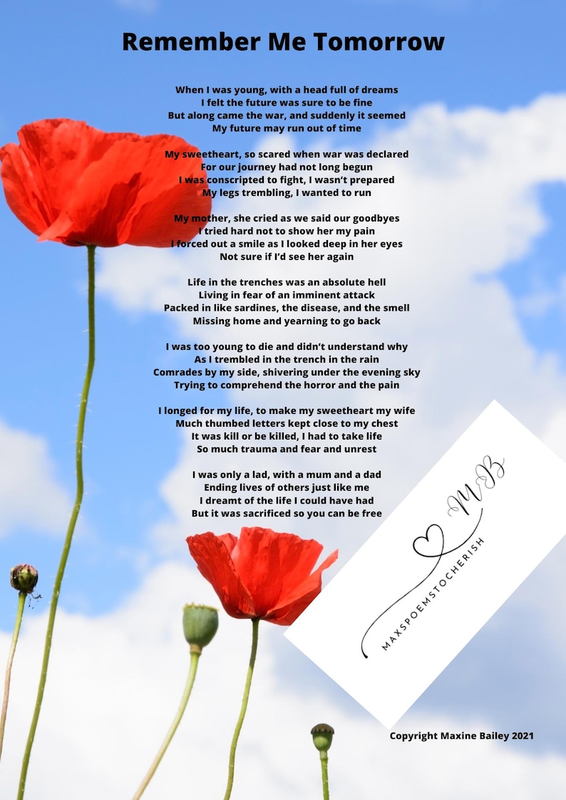 Remembrance Day Poem Print: Lest We Forget (digital Print) - Etsy UK