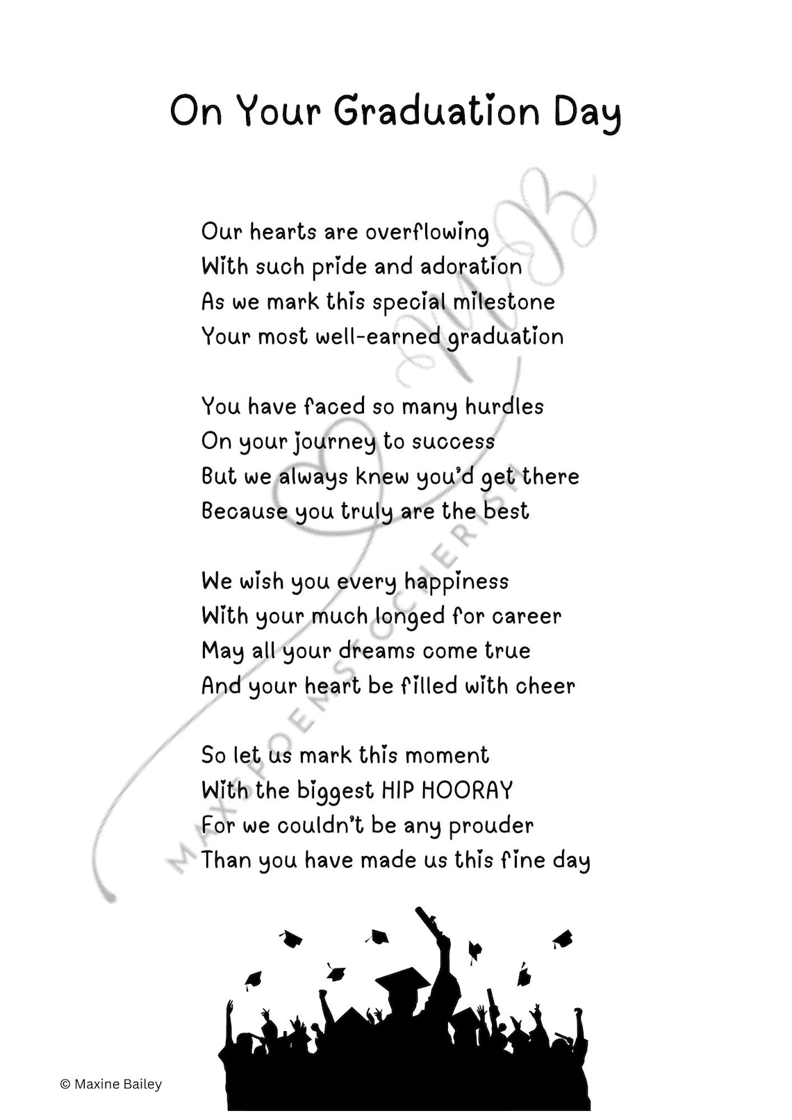 Graduation Day Poem Print: Keepsake Gift (digital Download) - Etsy