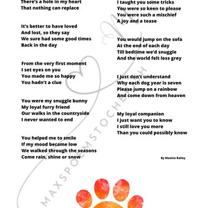 Pet Loss Poem: Rainbow Bridge, Fur Baby Memorial (digital Download) - Etsy