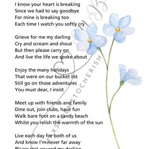 Forget-me-not Poem Print: Grief & Loss Remembrance (digital Download ...