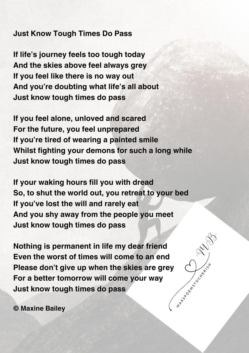 Uplifting Poem Print: Motivational Wall Art (digital Download) - 2 ...
