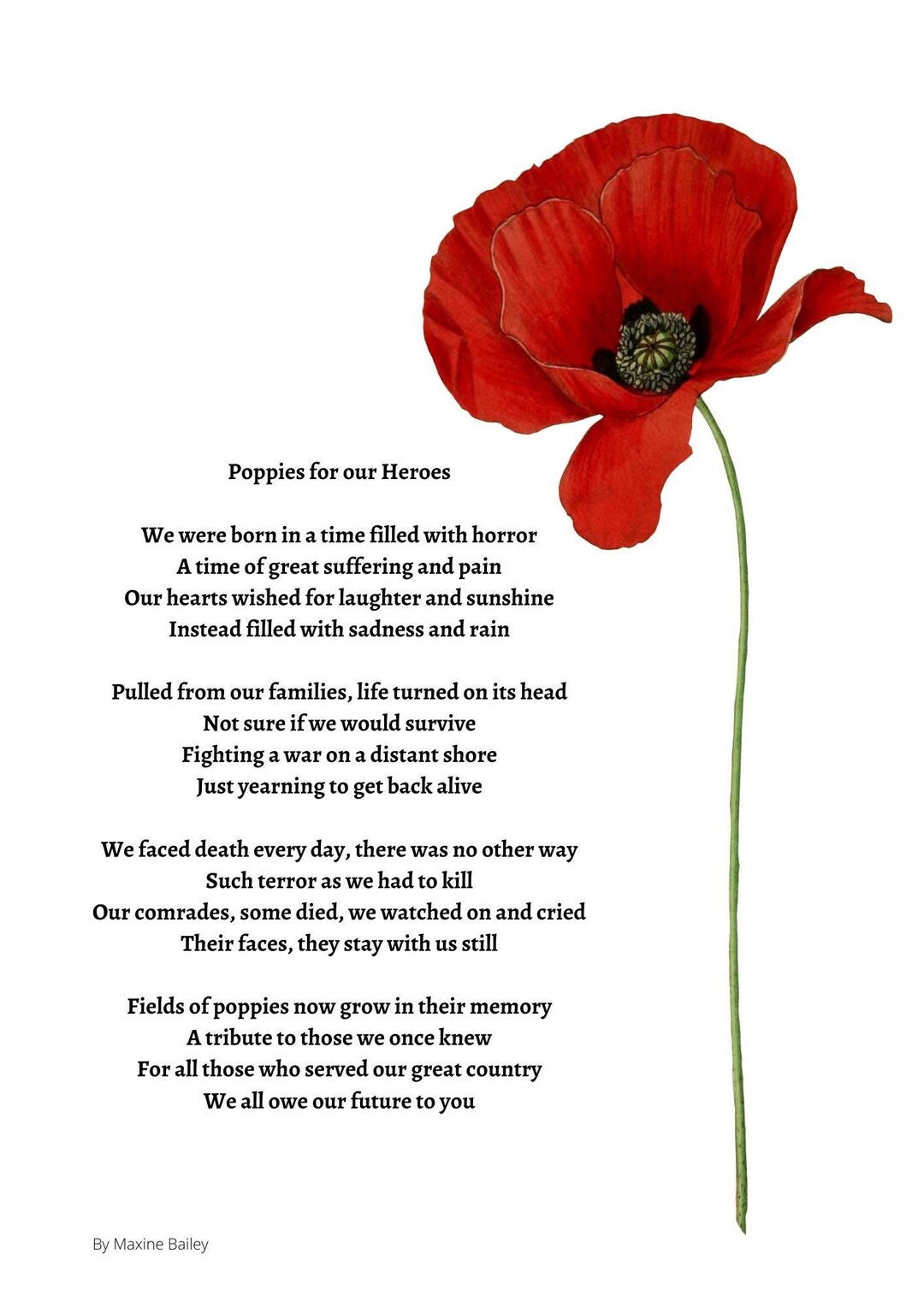 Remembrance Poem/lest We Forget/forget Me Not Gift for Him/gift for Her ...