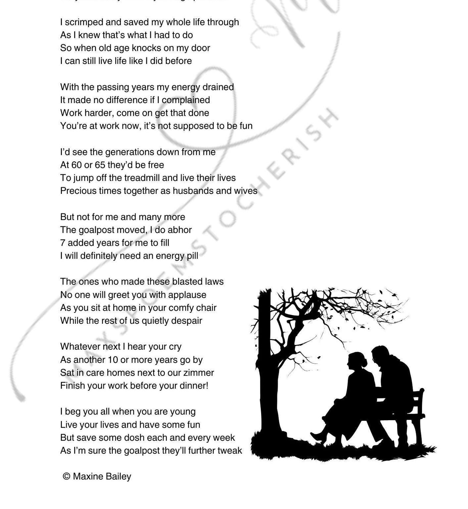 Humorous Poem - Old Age Pension - Digital Print - Etsy
