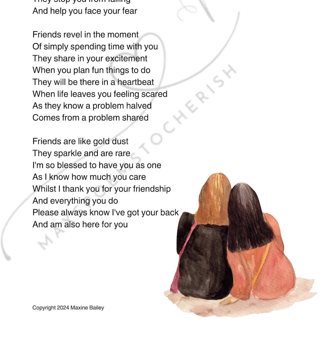 Friendship Poem Print – Friend Gift, Two Designs (digital Download - Etsy