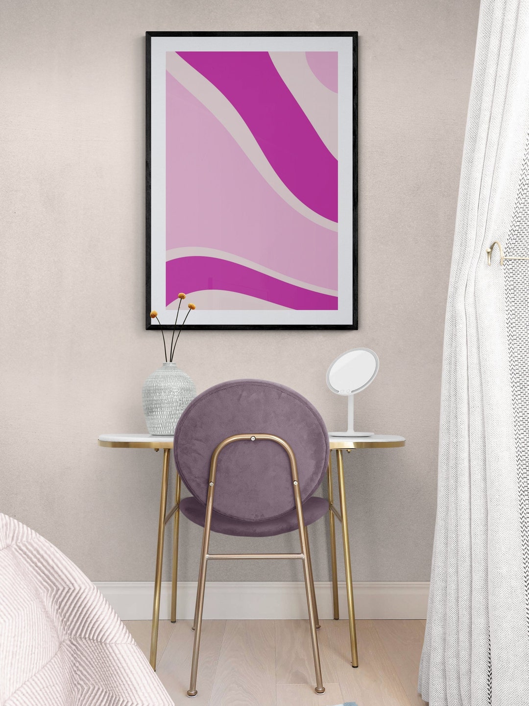 Wavy Pattern Wall Art, Retro 70s Wall Art, Groovy 70s Poster, 70s ...